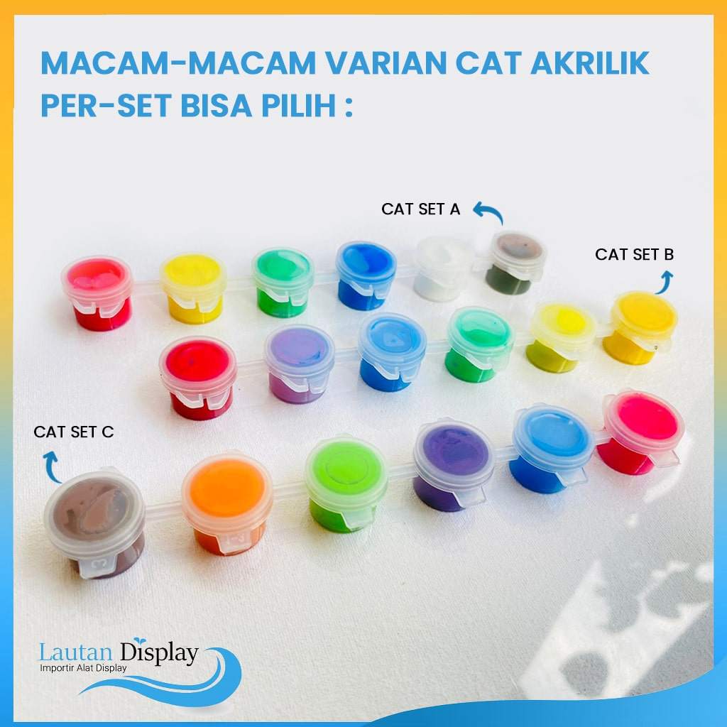Cat Lukis Akrilik Satu Set Warna Lengkap Ukuran Kecil